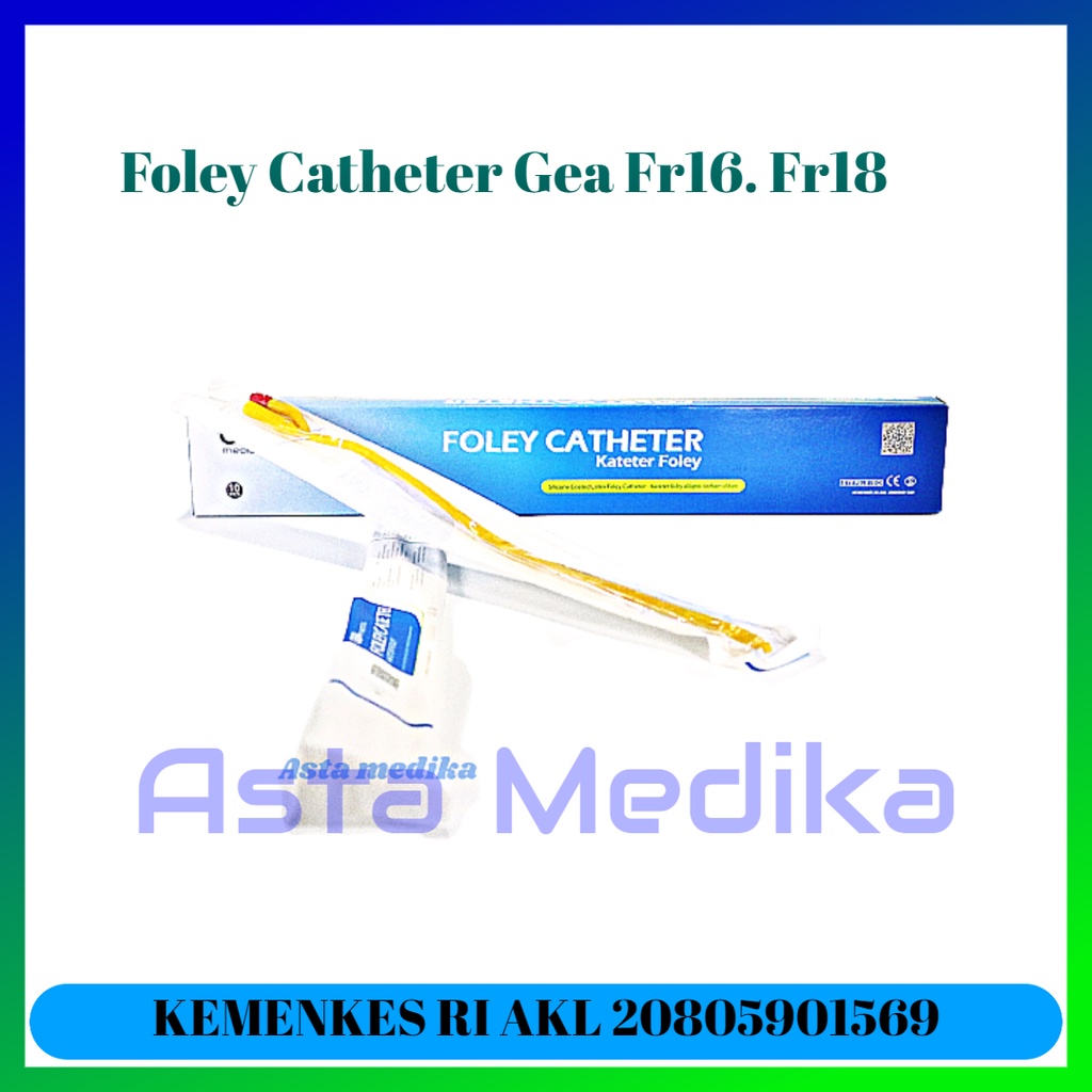 Jual Foley Catheter Gea Fr16 & Fr18 2way GEA Silicone Coated Latex ...