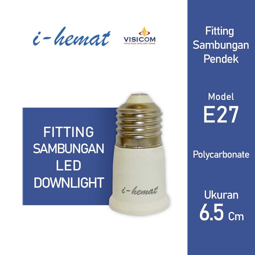 Jual Fitting Sambung Pendek E27 Lampu LED Downlight 6,5cm / Sambungan ...
