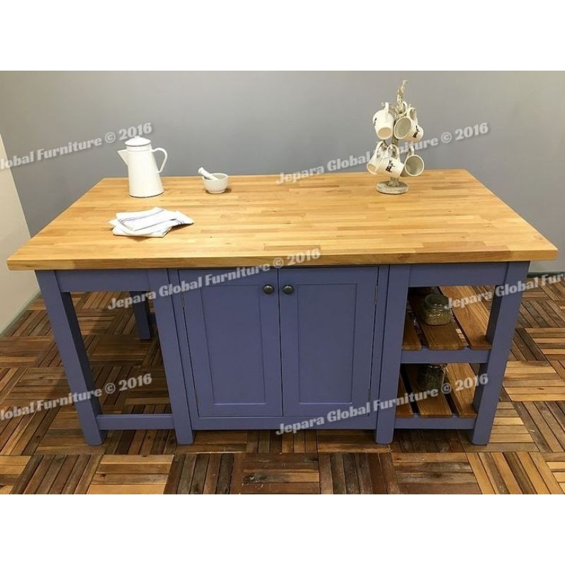 Jual REAL PICT !! kitchen island Meja Dapur Top jati purple ( meja bar ...