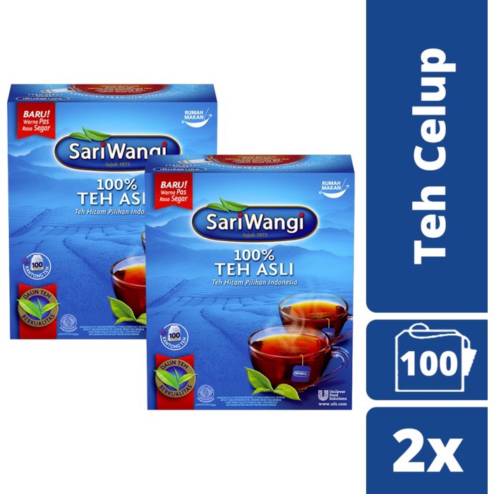 Jual Sariwangi Asli Tea Bag 100 Twinpack | Shopee Indonesia