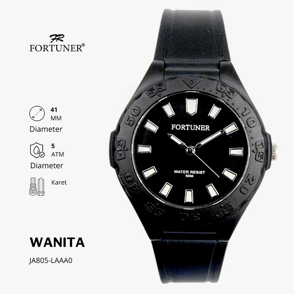 Jual Fortuner Jam Tangan Analog Pria-Wanita Water Resistant Rubber ...