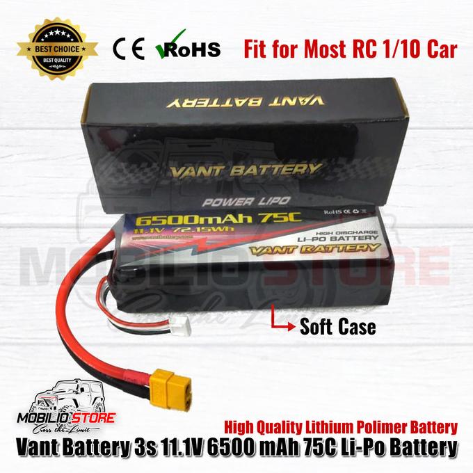 Jual Vant Battery Lipo 3S 11.1 Volt 6500 mAh 75C Baterai RC Lithium Polimer | Shopee Indonesia