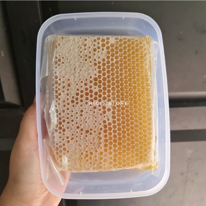 Jual MADU SARANG ASLI RAW HONEY SARANG MADU HONEYCOMB 250 GRAM | Shopee ...