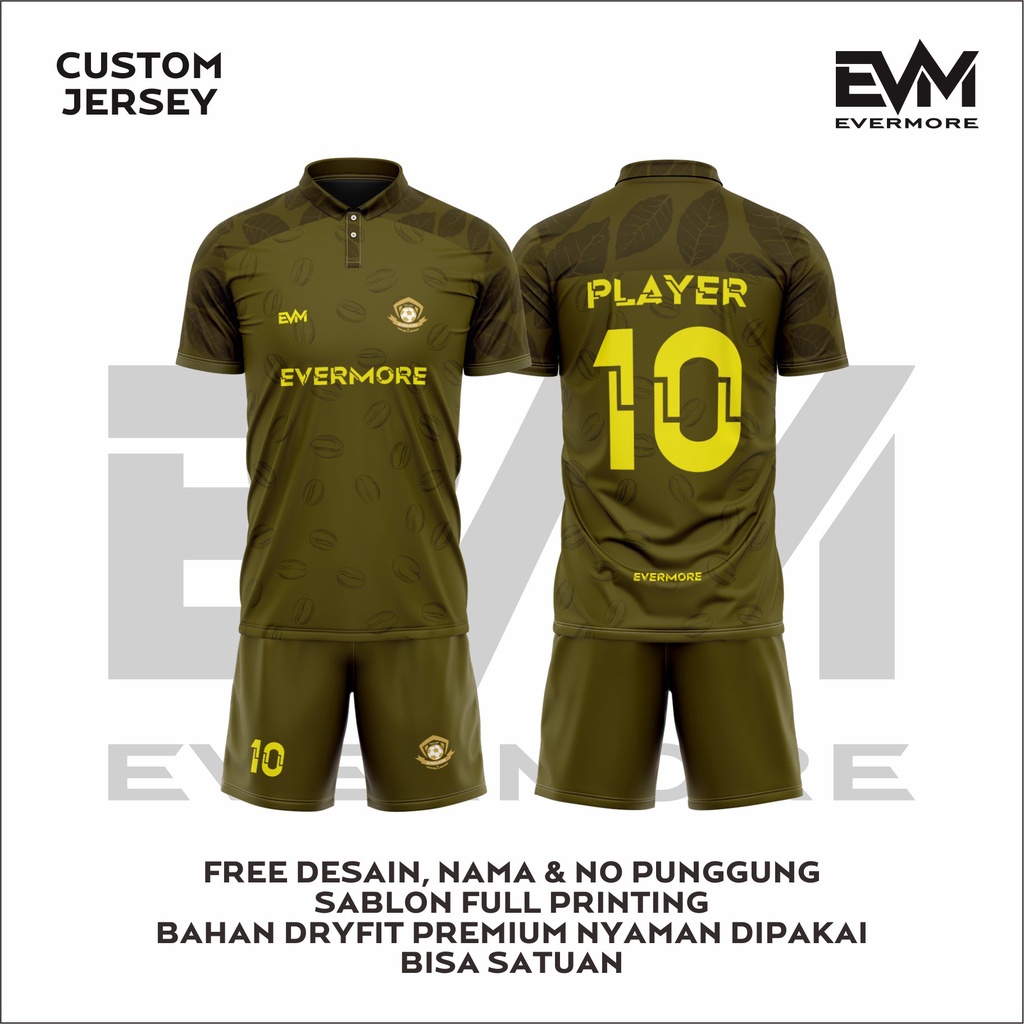 Jual Jersey KOPI TEMBAKAU Futsal / Sepak Bola Full Printing Dryfit ...