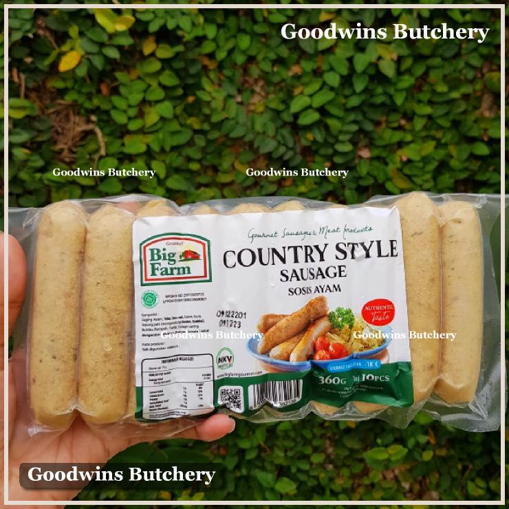 Jual Chicken sausage country style Big Farm frozen sosis ayam 10pcs ...