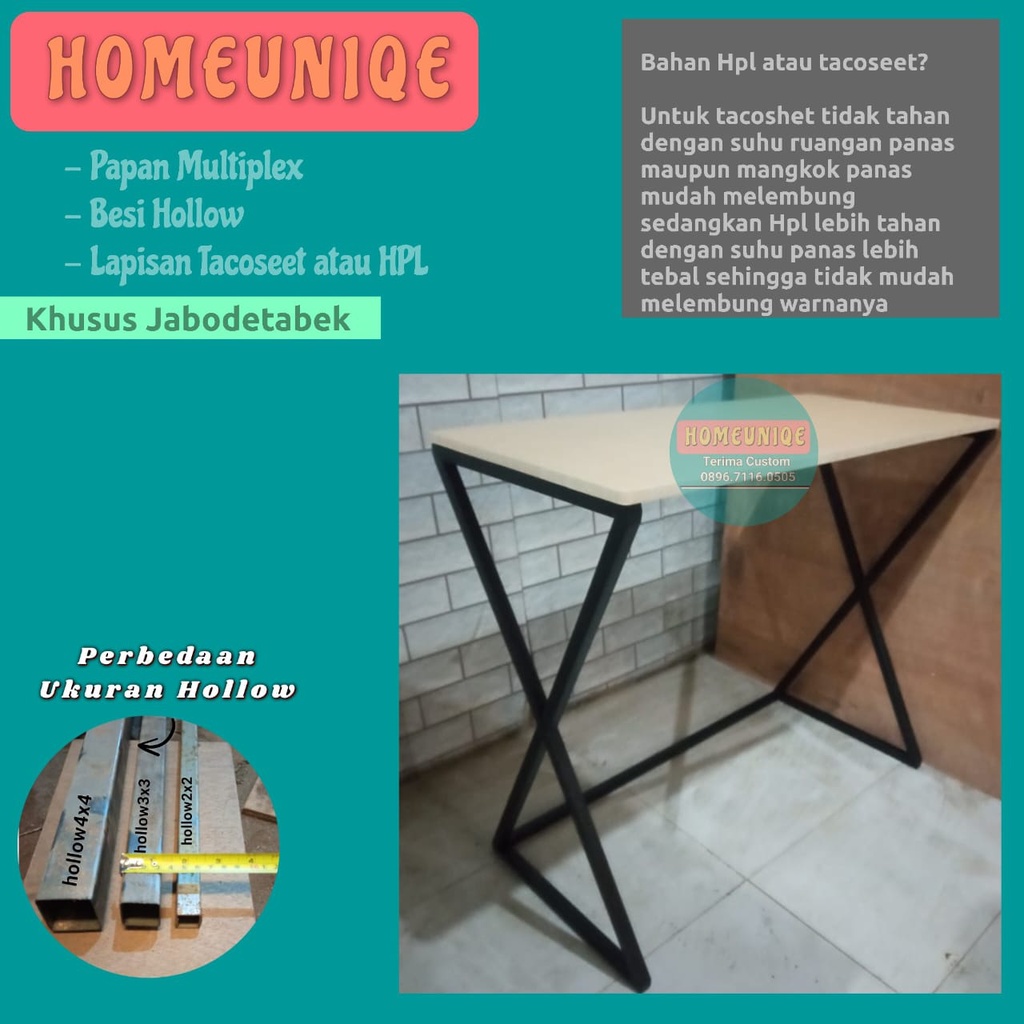 Jual HOMEUNIQE Meja kerja Gaming Meja laptop kantor Makan Belajar Meja ...