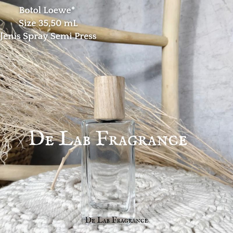 Jual botol parfum tutup kayu 35 ml loewe semi press/botol parfum kayu ...
