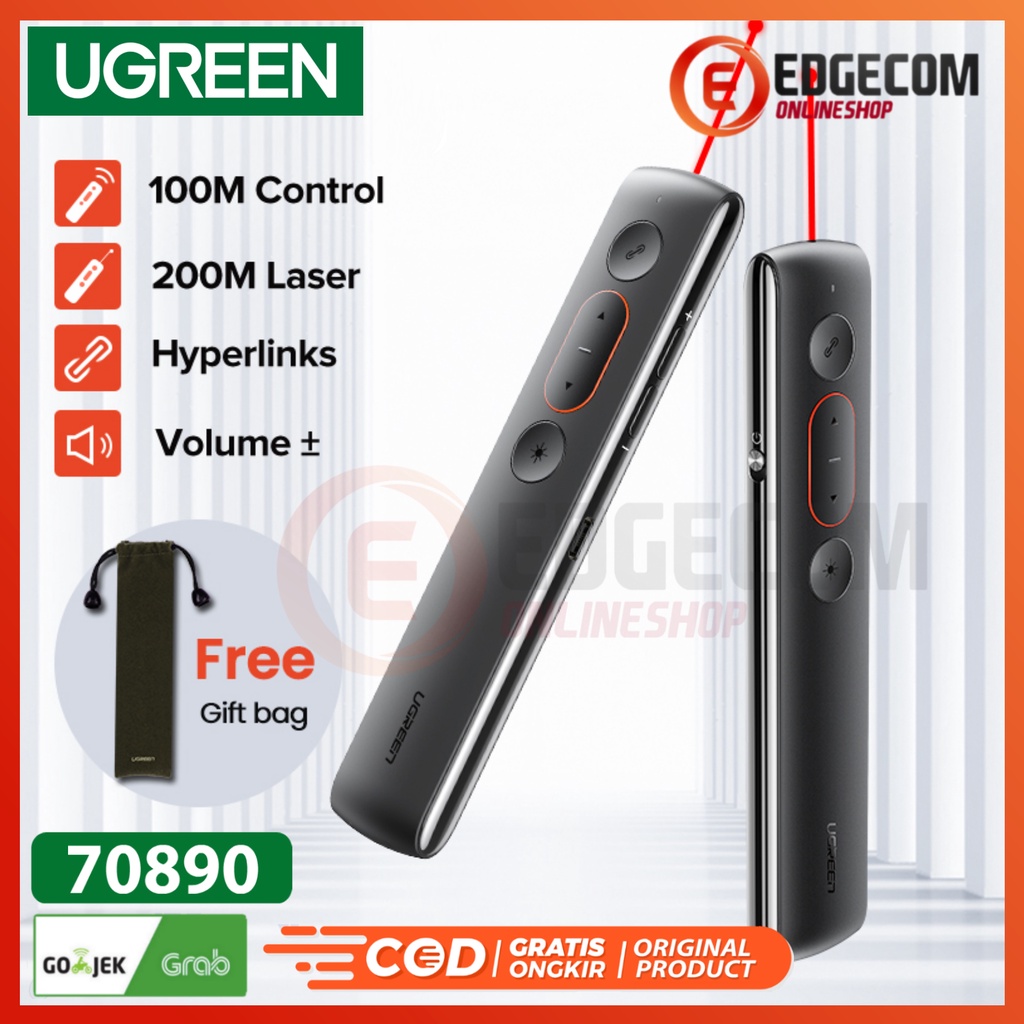 Jual UGREEN Wireless Laser Pointer Presenter without Battery BLACK - 60327 | Shopee Indonesia