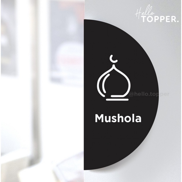Jual Sign Board Akrilik Half Round Papan Tanda Acrylic Signage Mushola ...