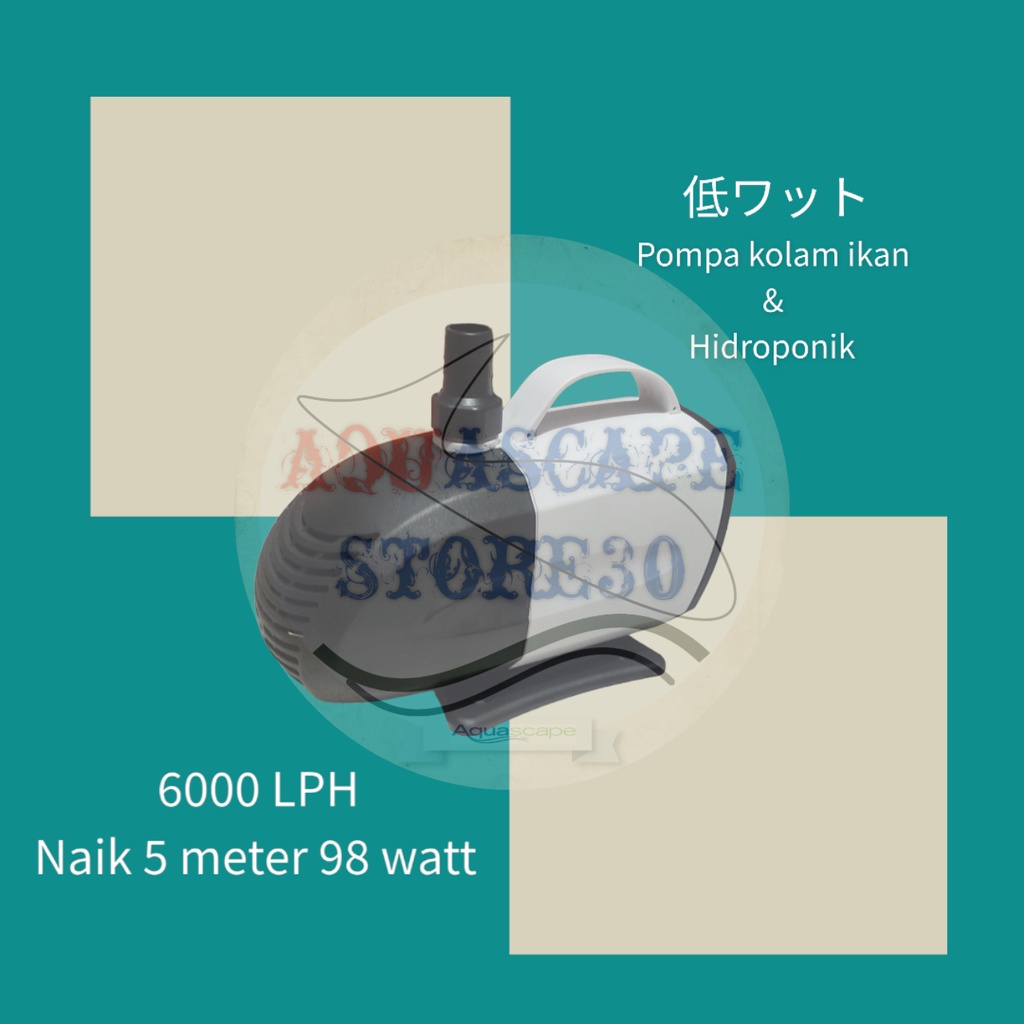 Jual Power head pompa air celup kolam koi dan aquarium 6000L/H naik 5 ...