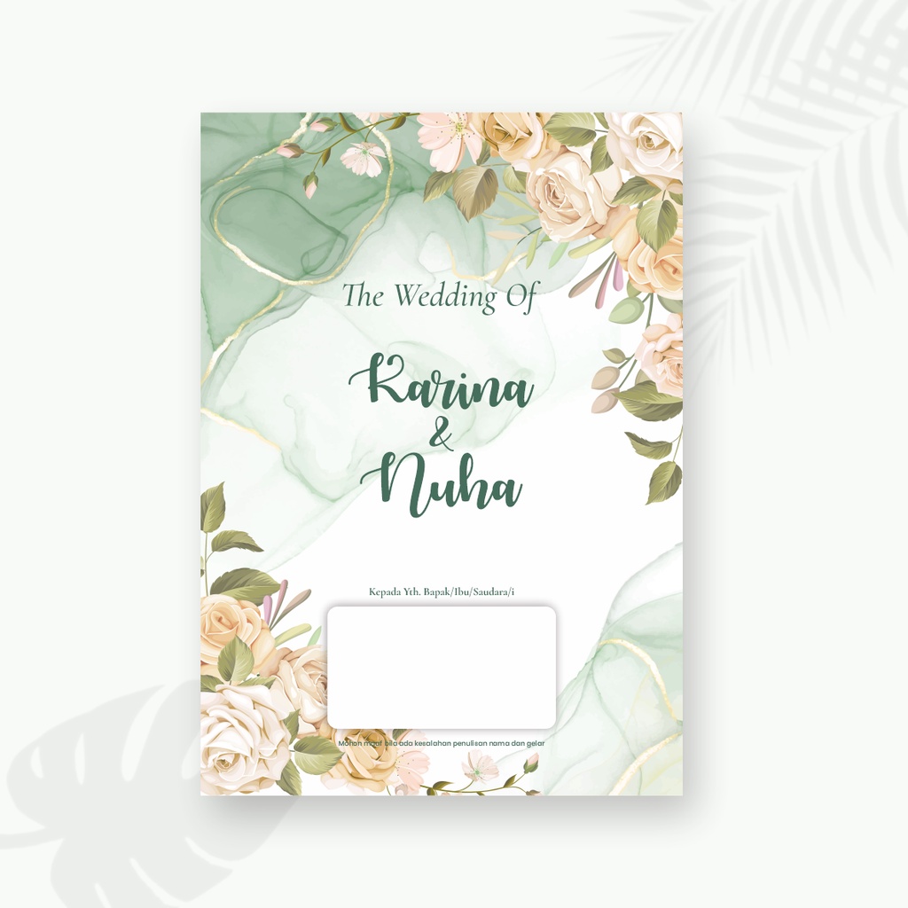 Jual Undangan Pernikahan Rustik Flower Series 07 Murah, Simple Elegan ...