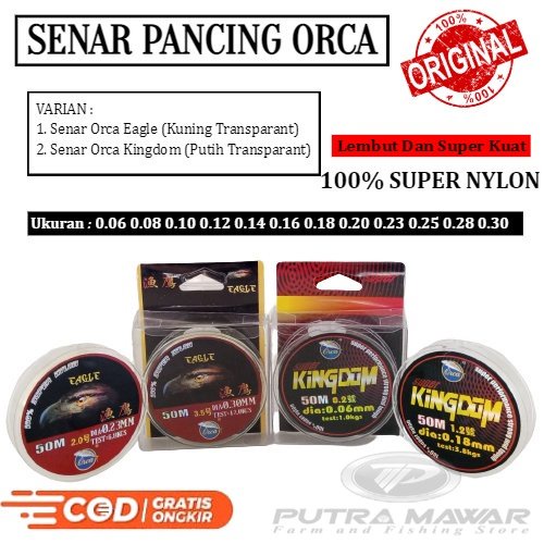 Jual Senar / Tali Pancing Nilon Orca Eagle Dan Kingdom Atau Benang ...