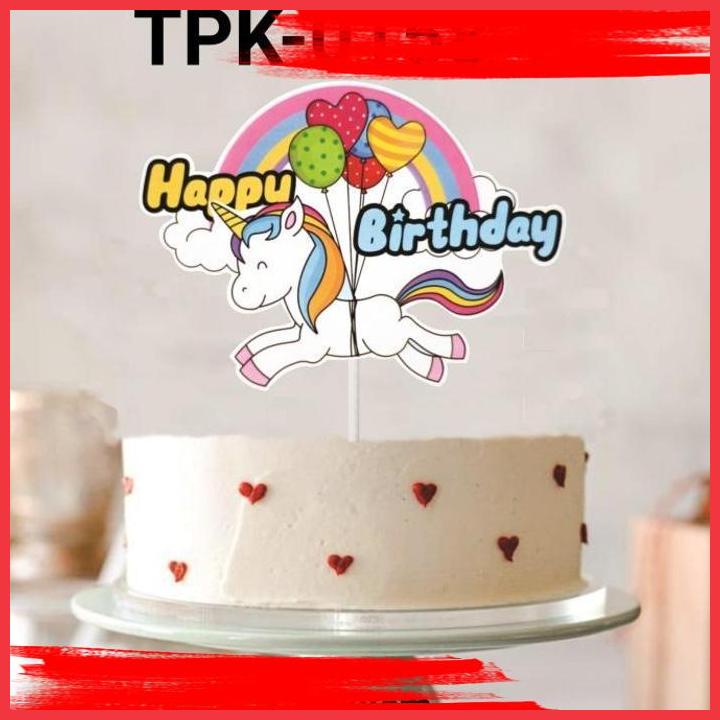 Jual (YMM) TPK-0158 Topper kertas hiasan kue cake topper kuda poni ...