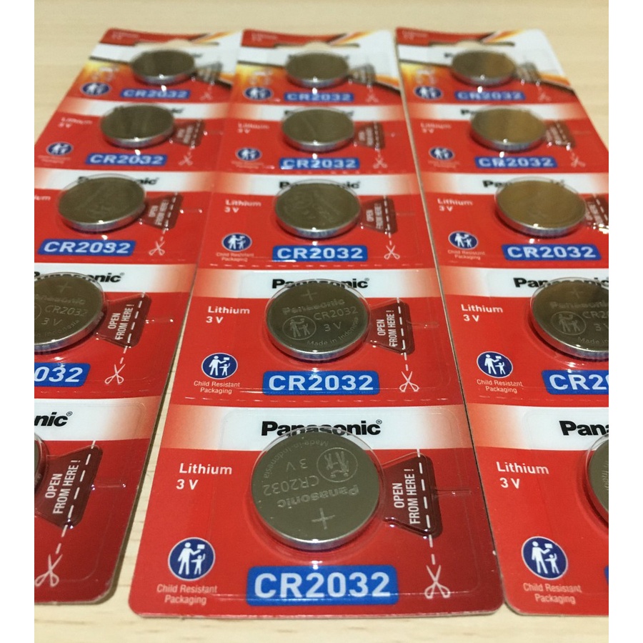 Jual BATTERY LITHIUM 3 VOLT BATERAI COIN KANCING CR2032 CR-2032 PANASONIC | Shopee Indonesia