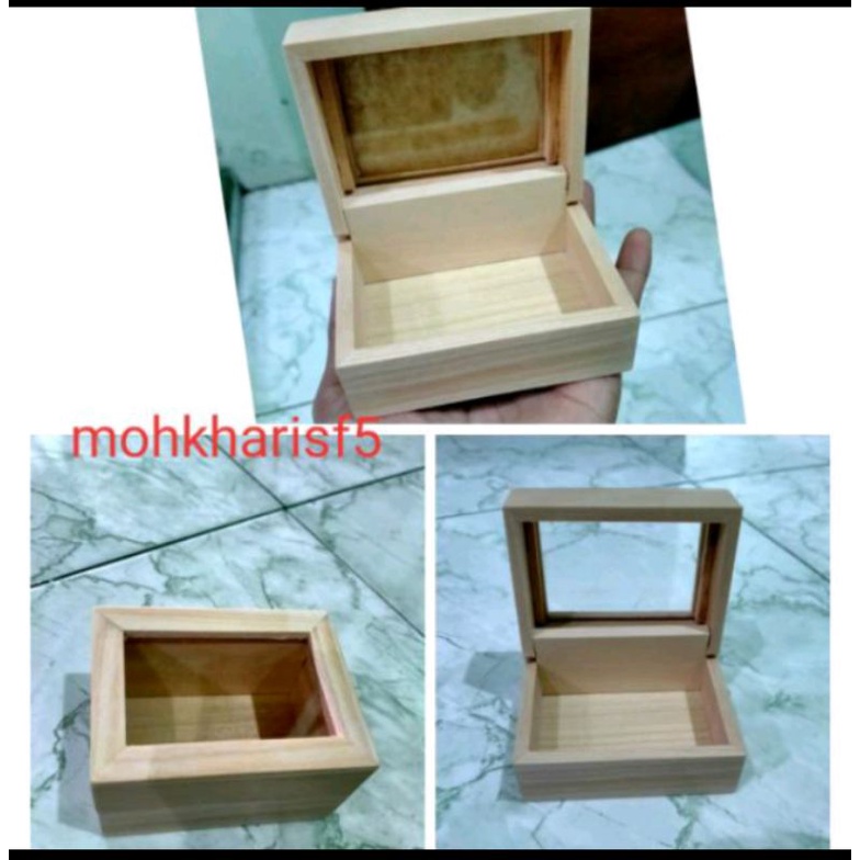 Jual box kayu akrilik 8 x 6 x 5 cm | Shopee Indonesia