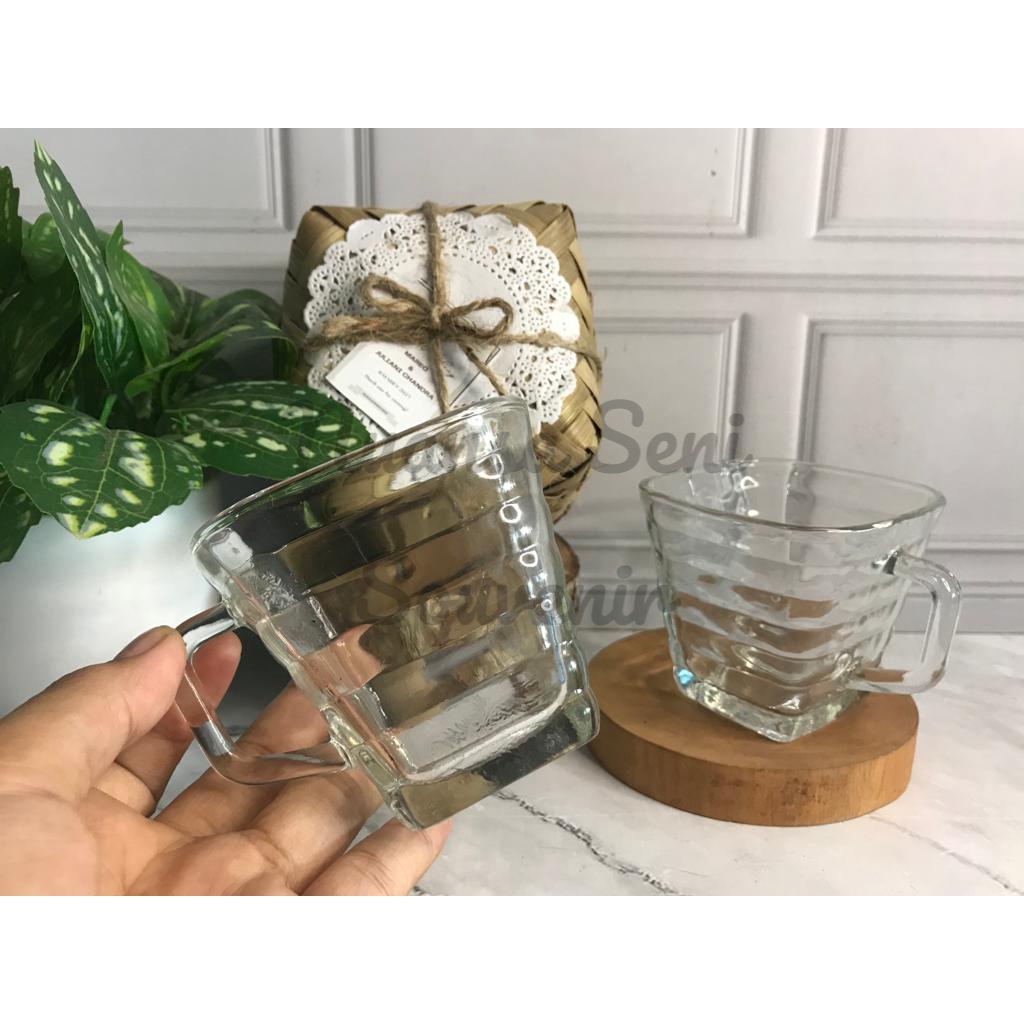 Jual Souvenir Gelas Minum Kaca Quadro Cangkir Kopi Mug Kaca Kotak Gelas ...