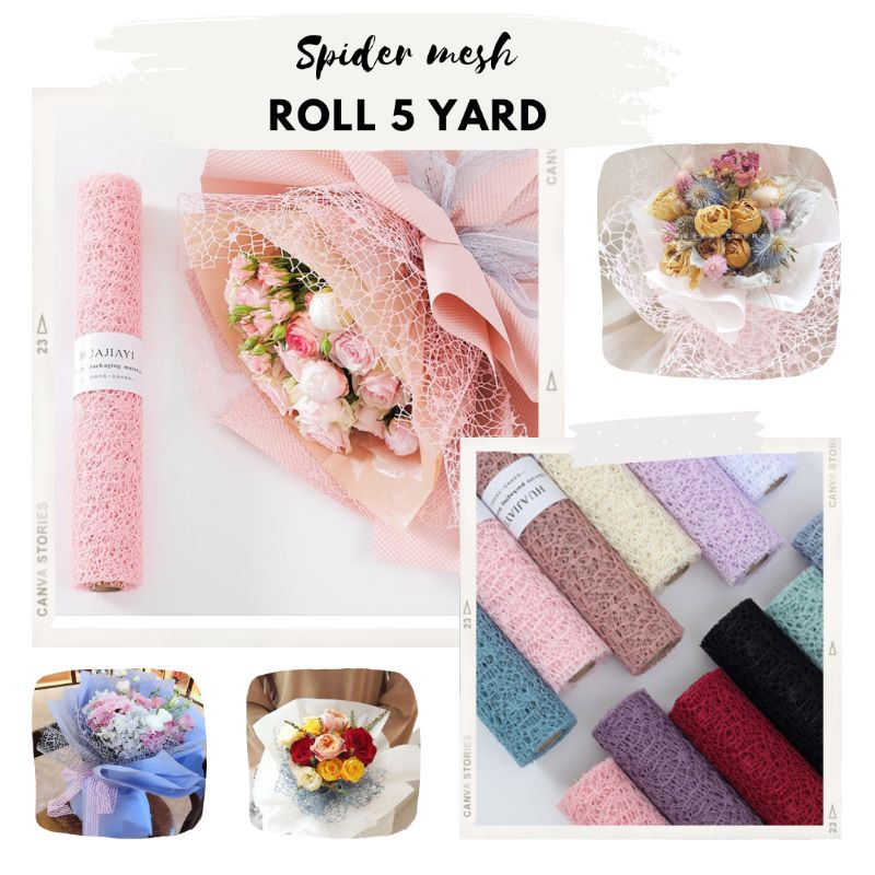 Jual JALA BUKET BUNGA JARING SPIDER MESH ROLL | Shopee Indonesia
