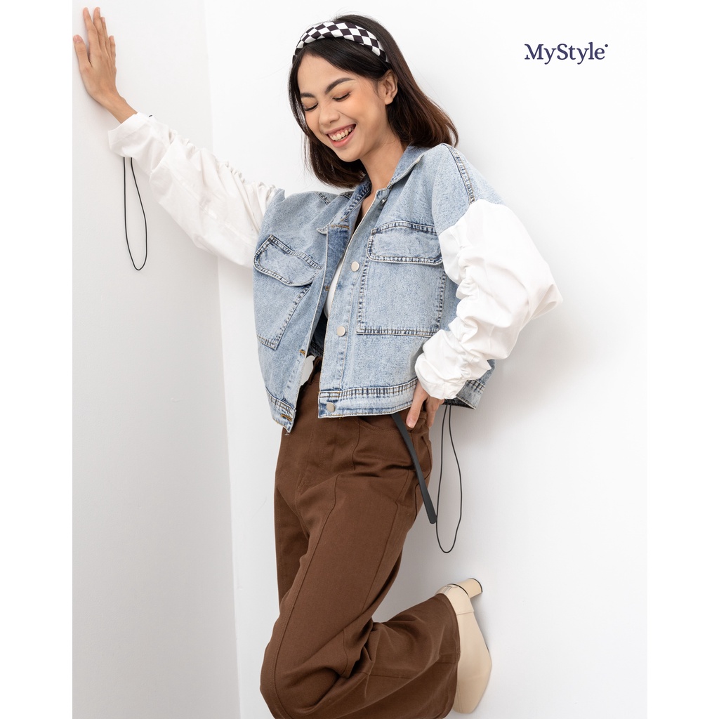 Jual MyStyle Clara Denim Jacket | Mystylefashion.id | Shopee Indonesia