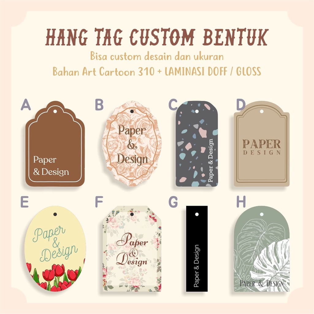 Jual HANGTAG BENTUK PREMIUM | KARTU UCAPAN | GANTUNGAN KARTU HAMPERS ...