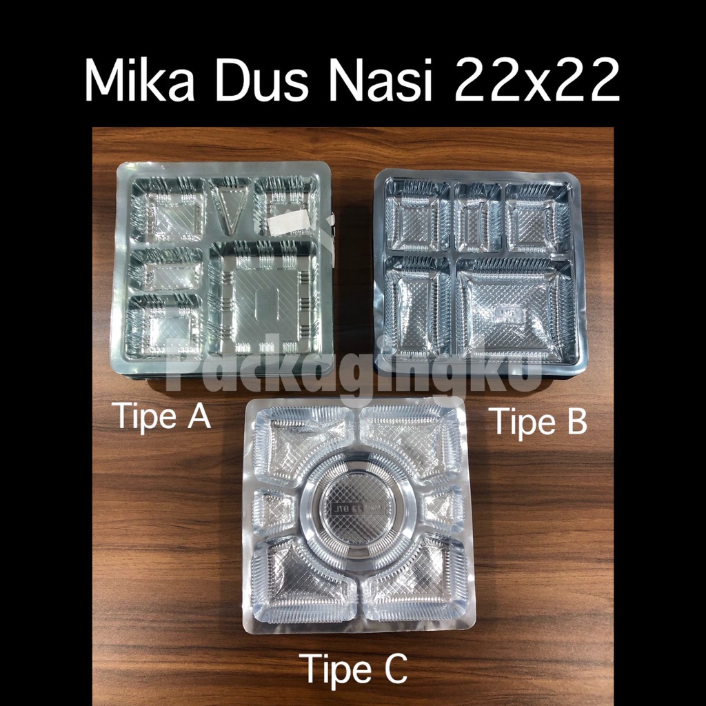 Jual 25PCS Mika Dus Nasi 22x22 R10/ Mika 5 Sekat/ Mika 6 Sekat/ Mika 7 ...