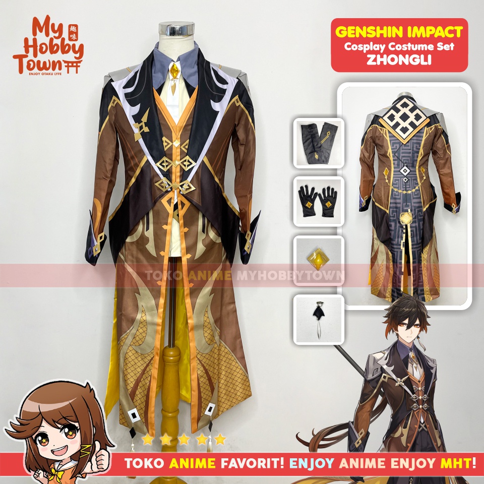 Jual Kostum Cosplay Anime Game Genshin Impact Zhongli | Shopee Indonesia