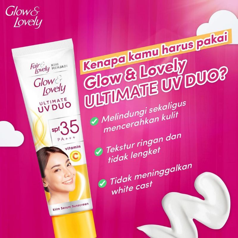 Jual FAIR LOVELY GLOW & LOVELY ULTIMATE UV DUO SPF 35PA+++ VIT C ...