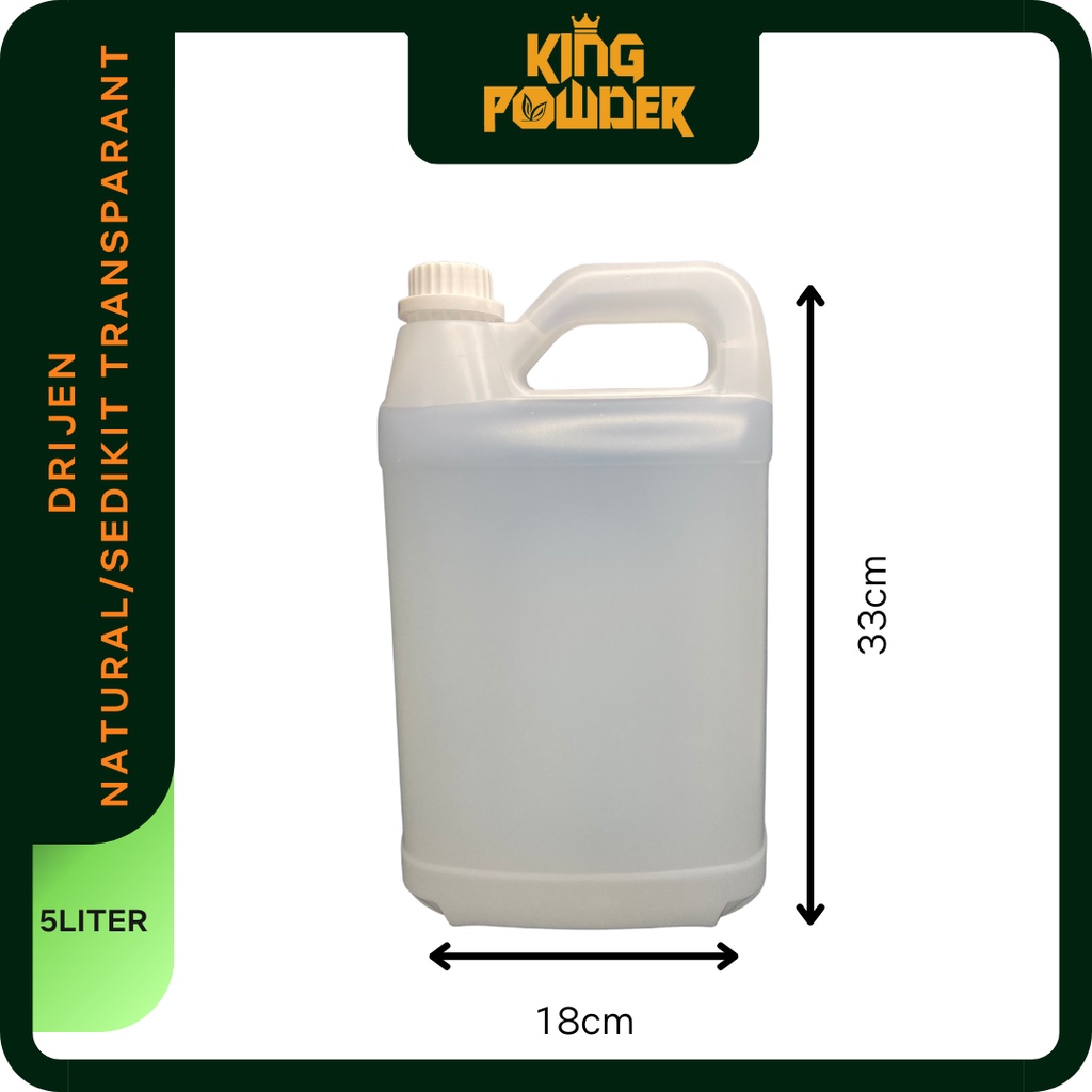 Jual Jerigen 5 liter baru / Jerigen 5L HDPE transparan plus tutup ...
