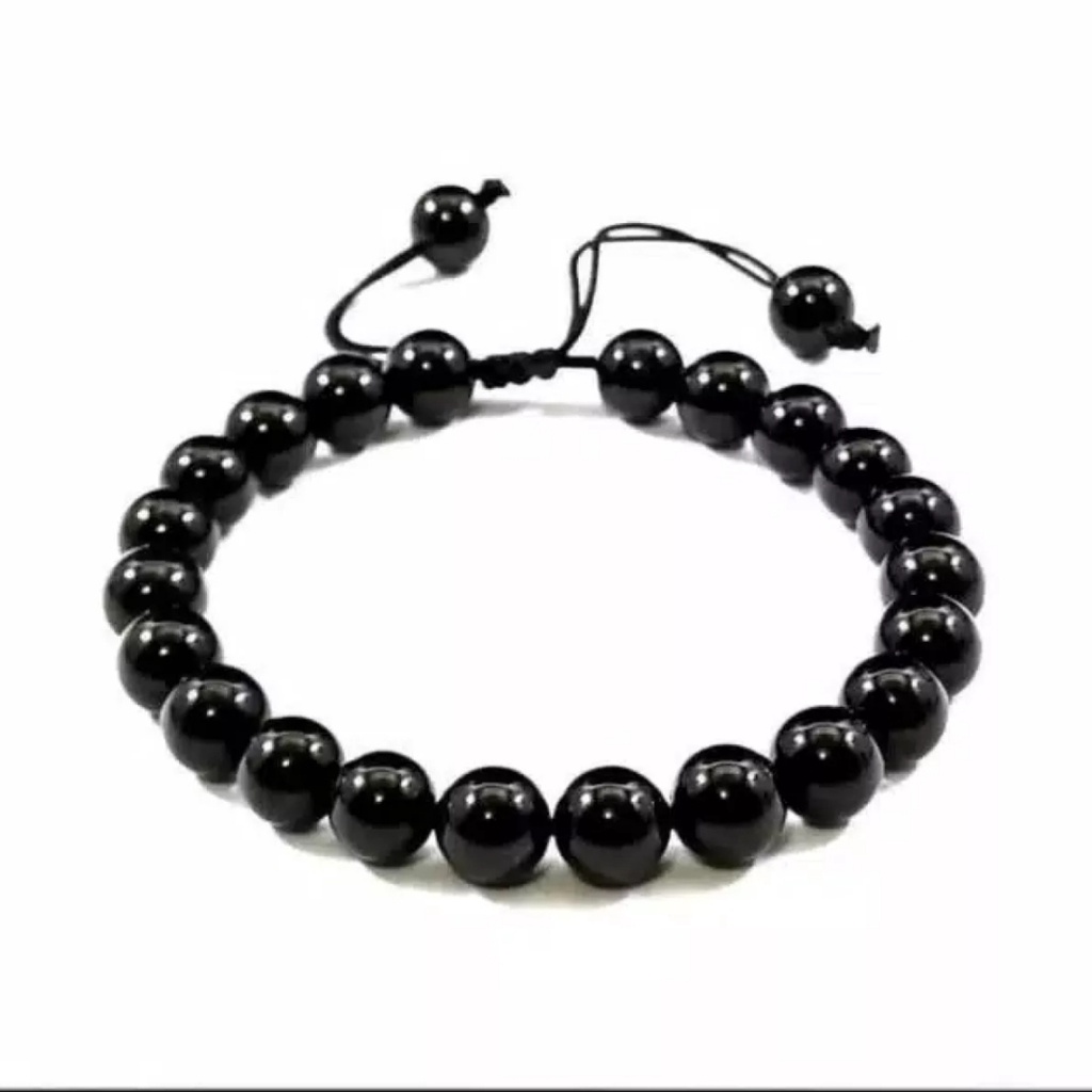 Jual Gelang Tali Manik Batu Hitam Black Natural Untuk Pria Wanita ...