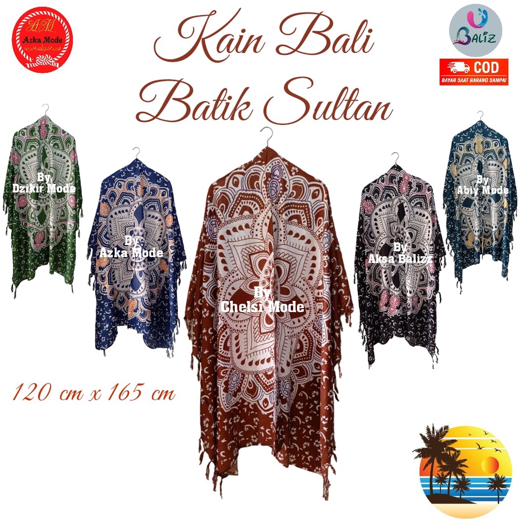 Jual Kain Bali Pantai - Kain Bali Motif Batik Sultan rumbai Standar ...