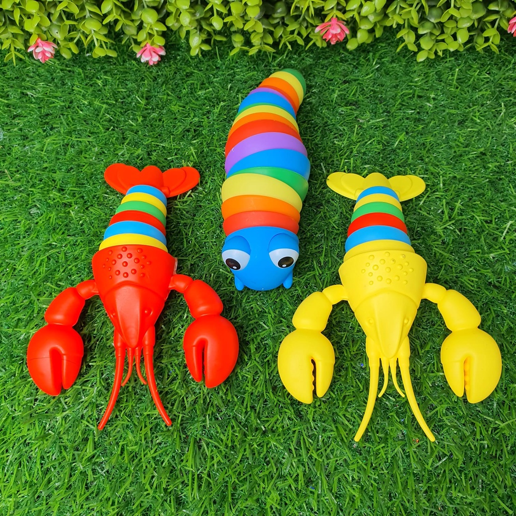 Jual Finger Slug 3D Mainan Fidget Ulat dan Lobster by Lionz.idn ...