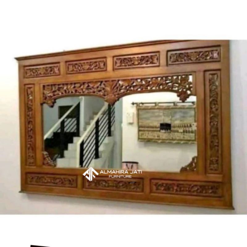 Jual FIGURA KREPYAK CERMIN UKIR KAYU JATI BIG SIZE 150cm || CERMIN ...