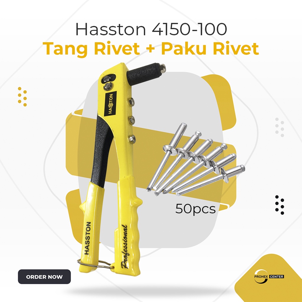 Jual PAKET KOMPLIT Tang Rivet Hasston 4150-100 + 50pcs paku rivet ...
