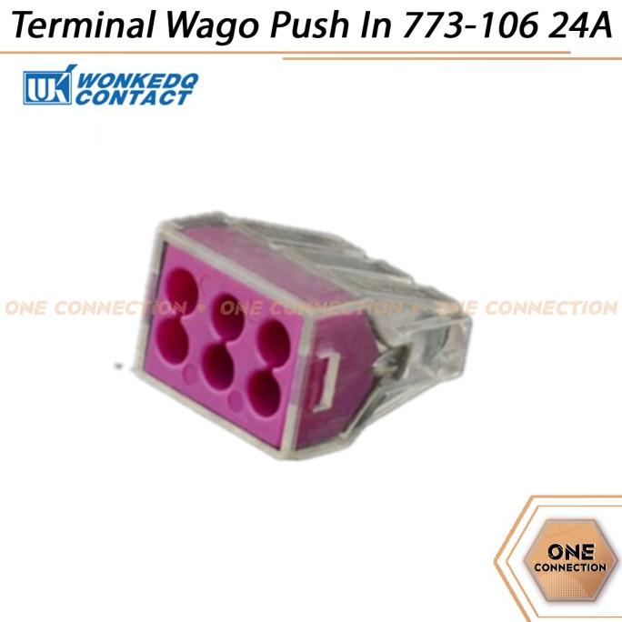 Jual Terminal Wago Push Connector 6 Pin Konektor Kabel Model Tusuk 773 ...