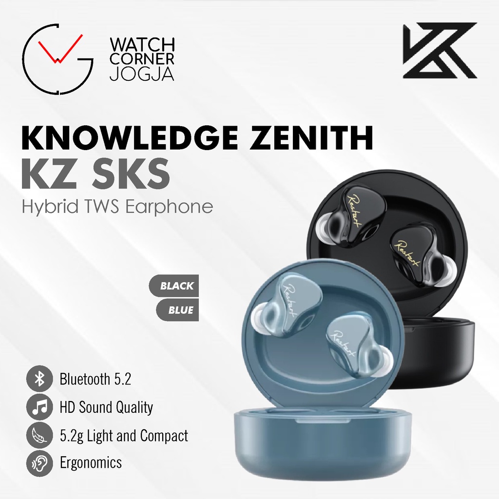 Jual KZ SKS TWS Bluetooth Earphone Headset APTX Bluetooth 5.2 with Mic | Shopee Indonesia
