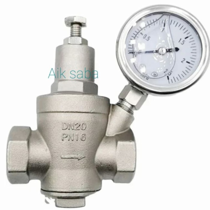 Jual Pengukur Prv / Pressure Reducing Valve Kuningan Croom 1" Inch Dn20 ...