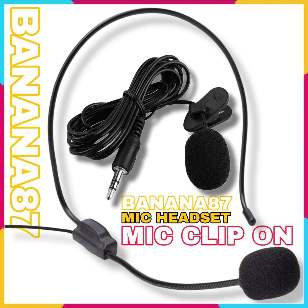 Jual Mic Clip On Mikrofon Microphone Headshet Bando Jack 3.5 mm Suara ...