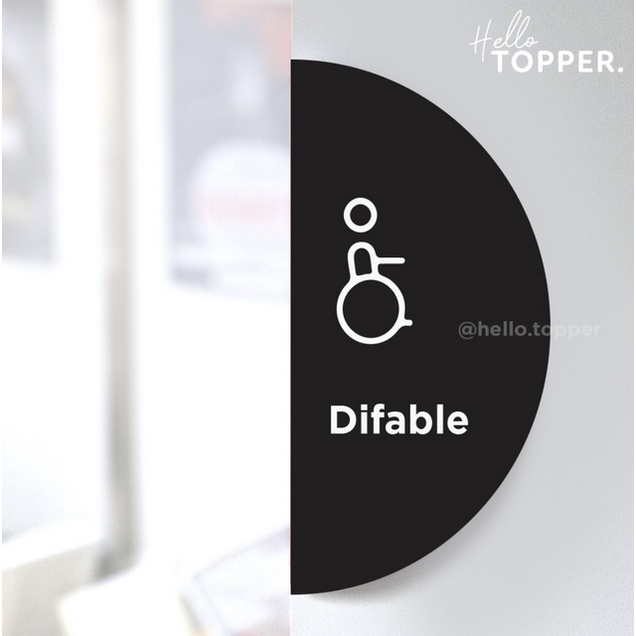 Jual Sign Board Akrilik Half Round Papan Tanda Acrylic Signage Difabel ...