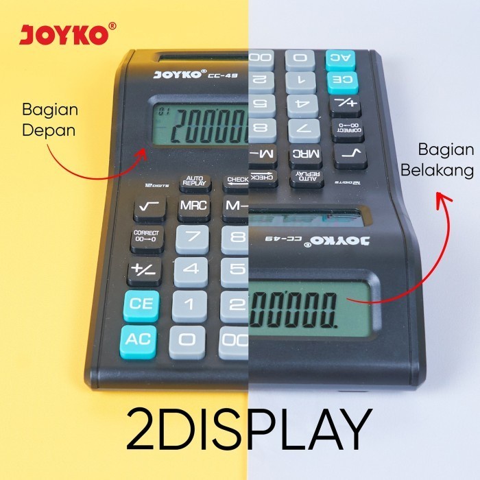 Jual Calculator / Kalkulator JOYKO CC-49 / 12 Digits 2 Display | Shopee ...