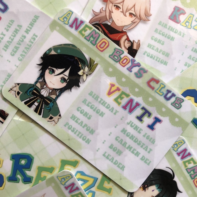Jual genshin impact id card / anemo boys club id card (venti, xiao ...