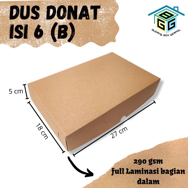 Jual DUS DONAT isi 6 B/kemasan /kardus /Box /Polos | Shopee Indonesia