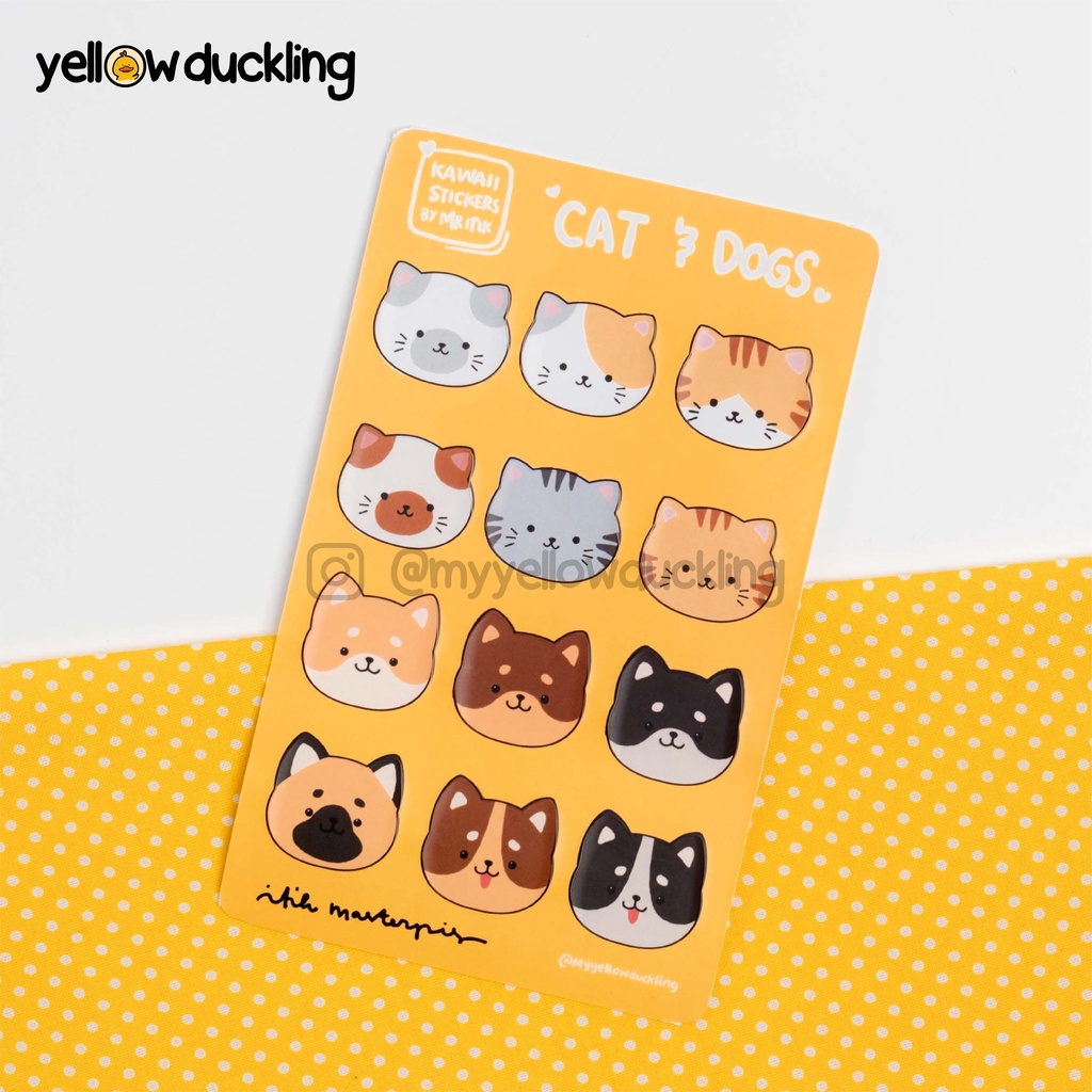 Jual STICKERS - CAT & DOG TUBBIE EDITION STICKER SET - STIKER ITIK ...