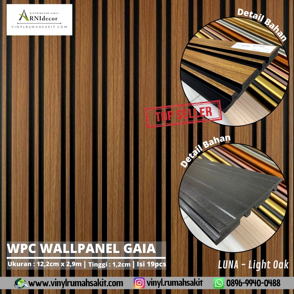 Jual WPC Wallpanel Gaia Luna - Light Oak Wall Panel Dinding - Harga Per ...