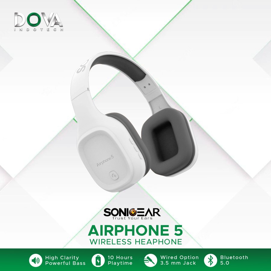 Jual Sonicgear Airphone 5 Bluetooth Headphone with Mic | Shopee Indonesia