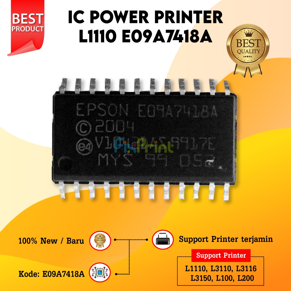 Jual IC Power Printer Epson L1110 L3110 L3150 L100 L200 Board E09A7418A ...