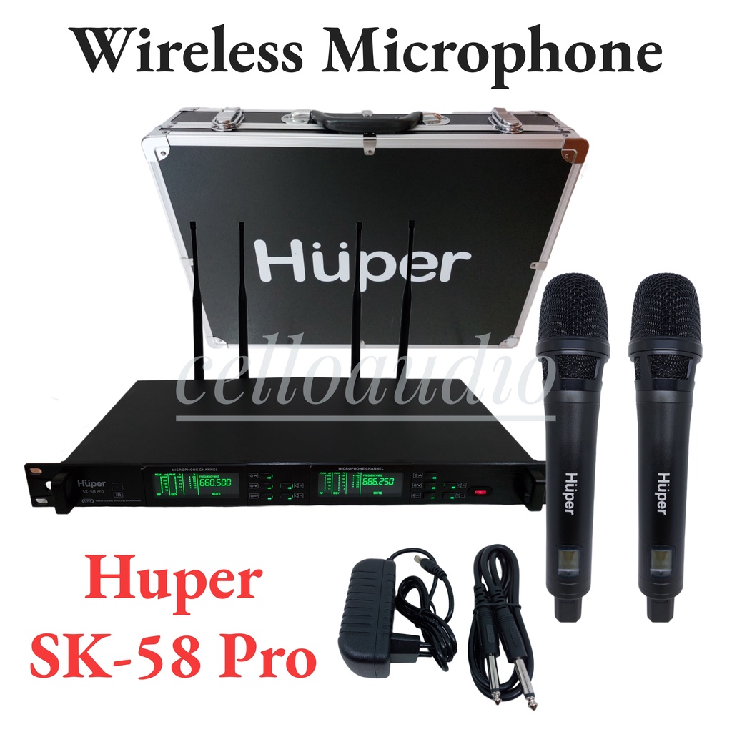 Jual Mic Wireless Huper SK-58 Pro Wireless Microphone SK 58 Pro Tanpa ...