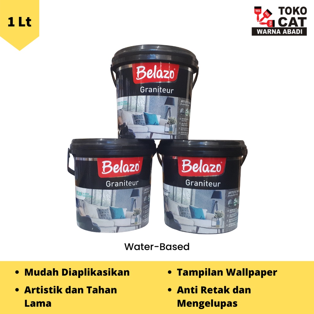 Jual CAT TEXTURE EFEK GRANITE BELAZO GRANITEUR 1 LITER | Shopee Indonesia
