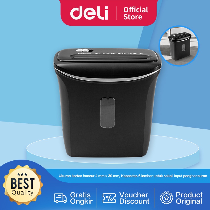 Jual Deli E9945 Paper Shredder Mesin Penghancur Kertas Staples Kartu ...