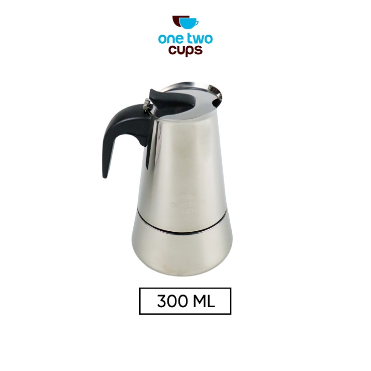 Jual One Two Cups Espresso Coffee Maker Moka Pot Teko Stovetop Filter 300ml | Shopee Indonesia