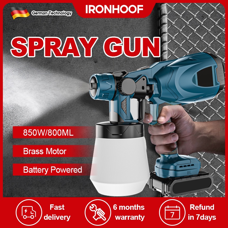 Jual IRONHOOF 800ML Electric Spray Gun 850W Paint Mesin Cat Semprot ...