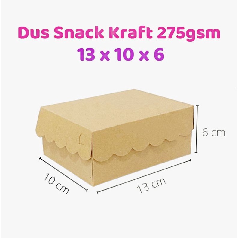 Jual Dus Snack Kraft Polos Renda Uk. 13x10 | Dus Kue | Shopee Indonesia